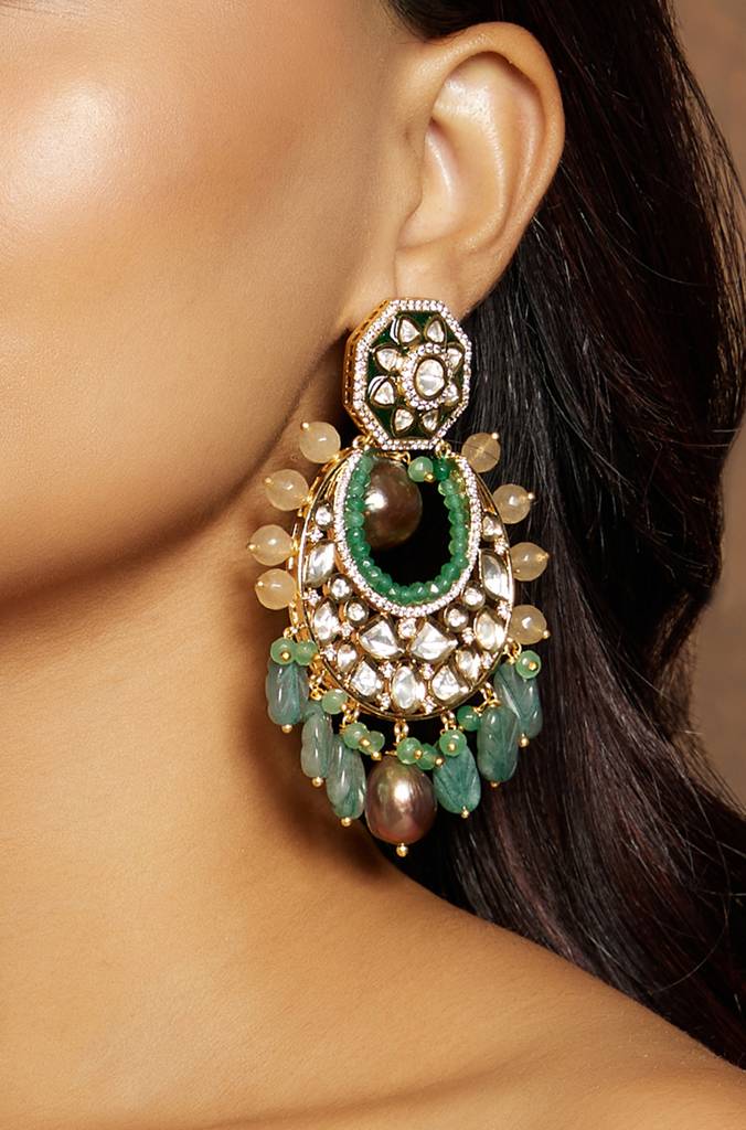 Multi Colour Chand Baali Earrings | Multi Colour Chand Baali Earrings ...