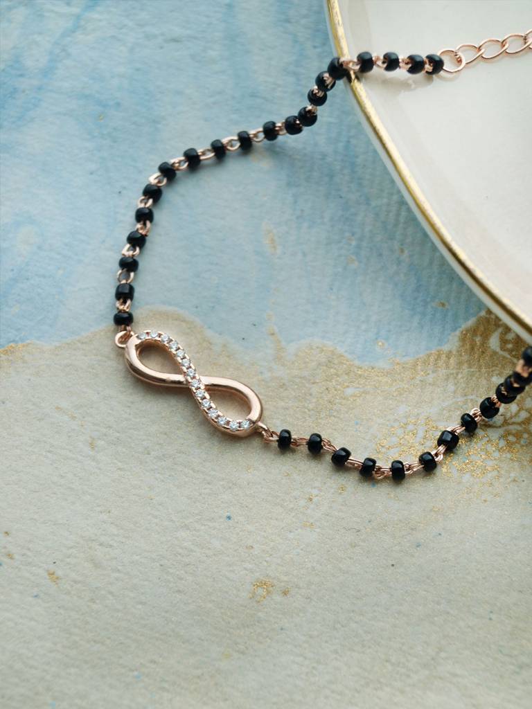 Together Till Infinity Rose Gold Plated Sterling Silver Mangalsutra ...