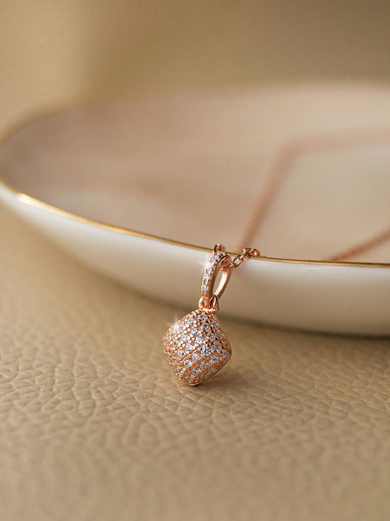 Sparkling Dust Rose Gold Plated Sterling Silver Pendant Set | Sparkling ...