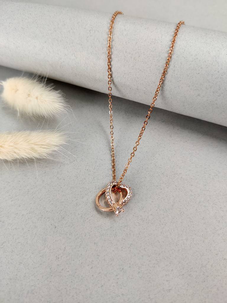 Heart & Ring Interlock Necklace | Heart & Ring Interlock Necklace · Eternz