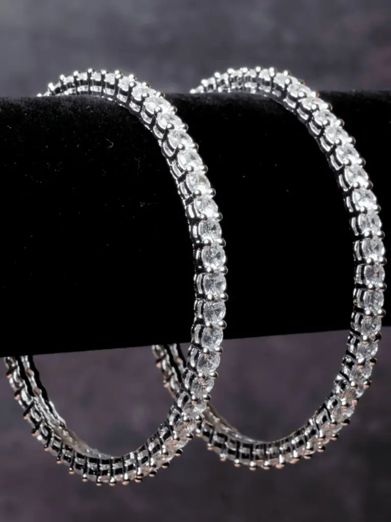 Dazzling American Diamond Bangle Pair | Dazzling American Diamond Bangle Pair · Eternz