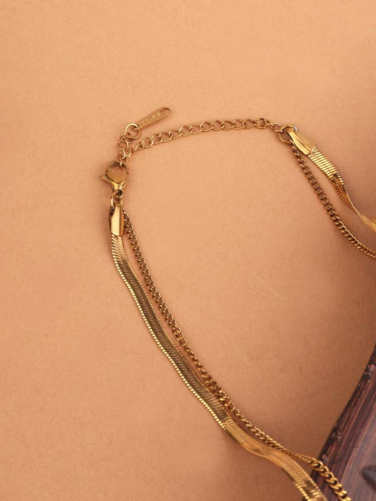 Radiant Green Charm Layered Necklace For Women - Waterproof & Anti ...