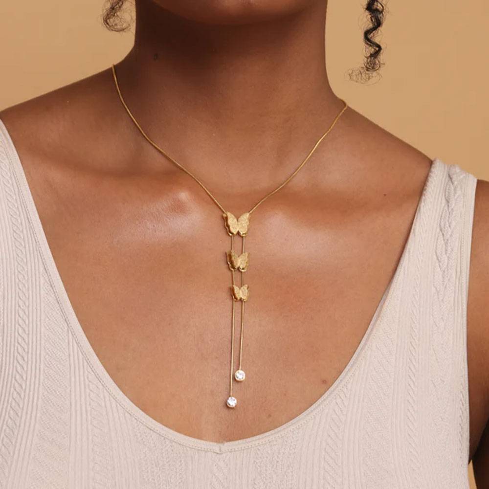 Butterfly Long Chain Necklace | Butterfly Long Chain Necklace · Eternz