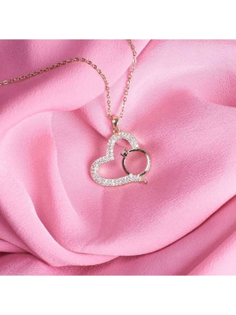 Graceful Heart With Ring Neck Chain For Women & Girls | Graceful Heart ...