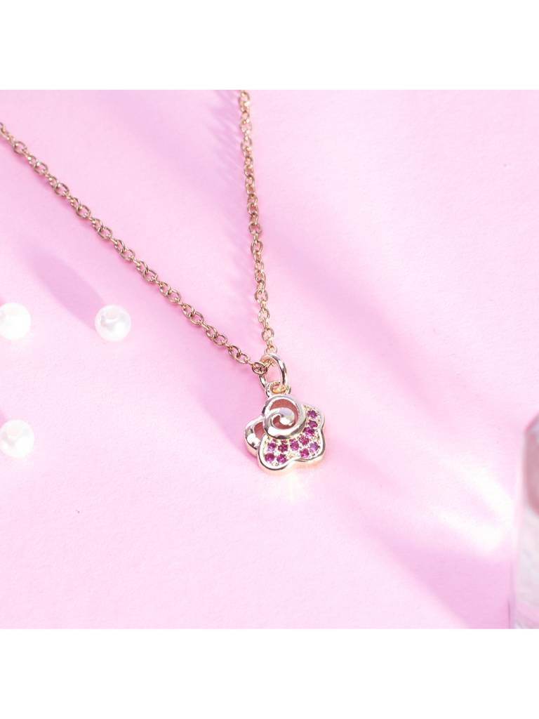 Rose Charm Necklace For Women & Girls Neck Chain Jewellery Accessories ...
