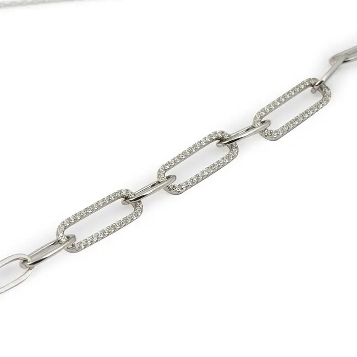 Zirconia Intertwined Paperclip Pendant Set | Zirconia Intertwined ...