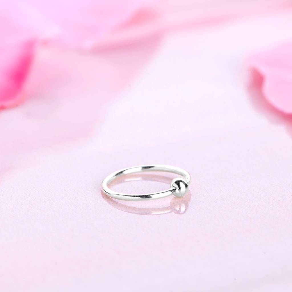 Simple Rhodium Plated 925 Sterling Silver Nose Ring | Simple Rhodium ...