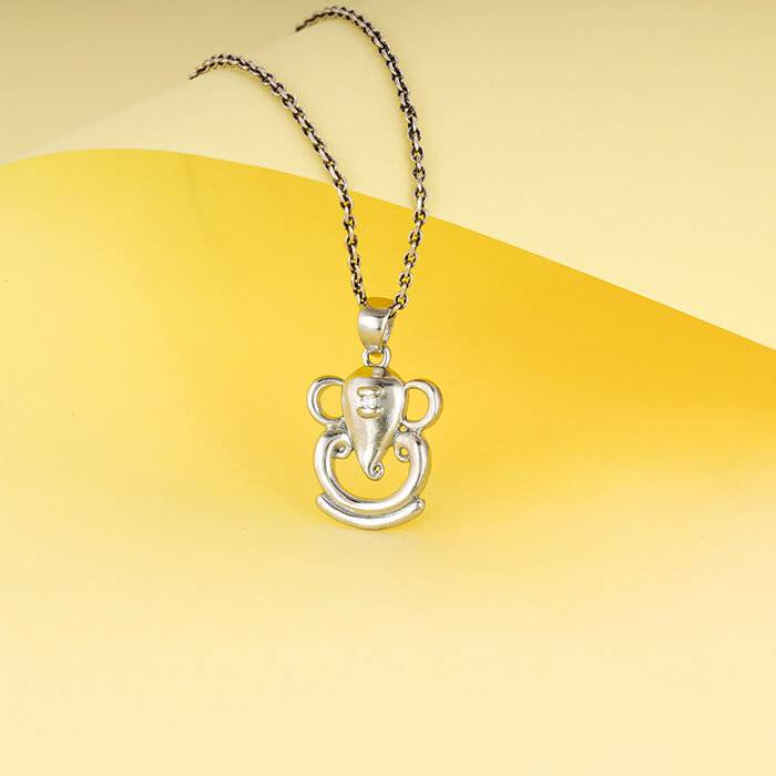 Silver Ganesha Pendant With Link Chain | Silver Ganesha Pendant With ...