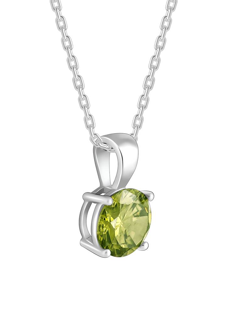 Silver Gracious Green Pendant With Link Chain | Silver Gracious Green ...
