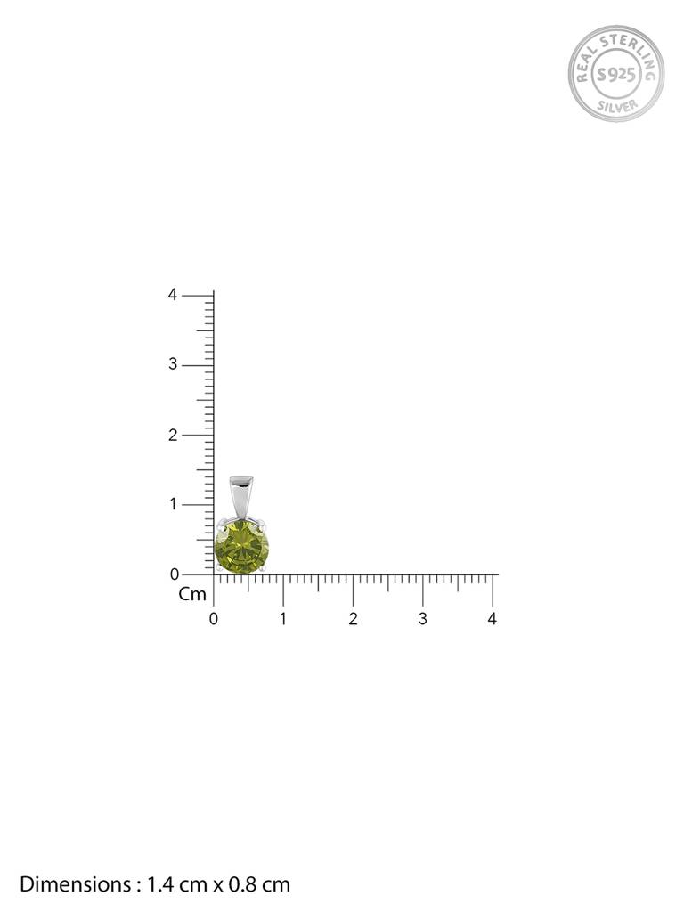 Silver Gracious Green Pendant With Link Chain | Silver Gracious Green ...