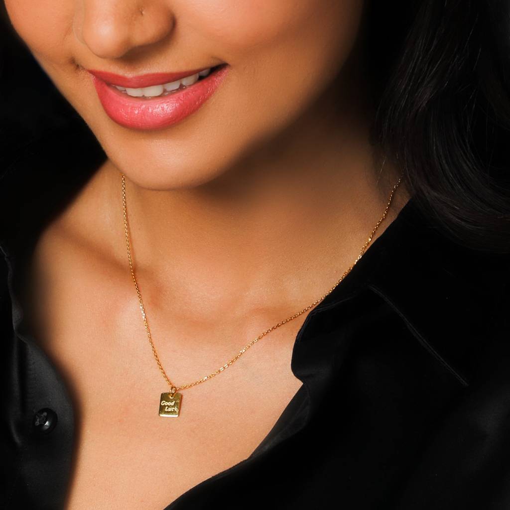 Anushka Sharma Golden Good Luck Charm Pendant With Link Chain | Anushka ...