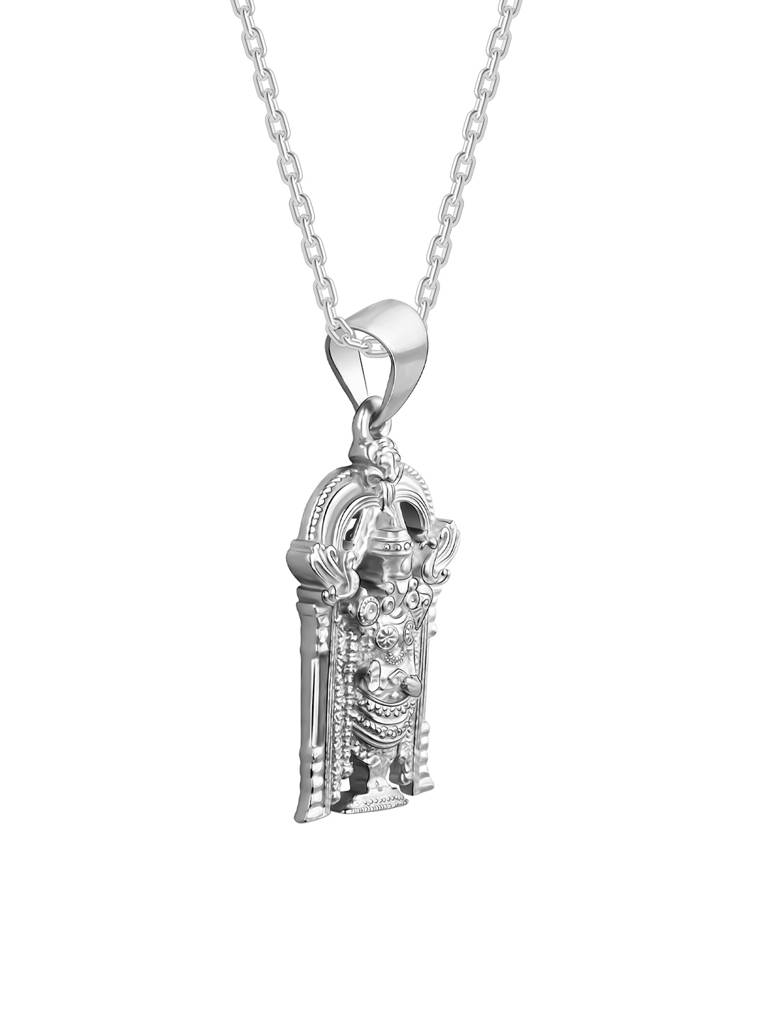 Silver Venkateswara Pendant With Link Chain For Him | Silver ...