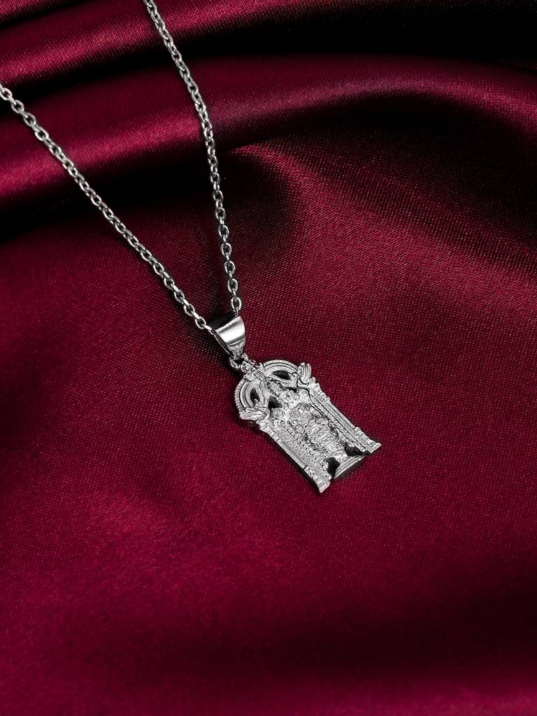 Silver Venkateswara Pendant With Link Chain For Him | Silver ...