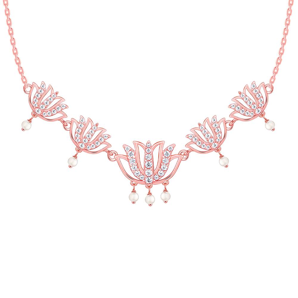 Giva 925 Silver Rose Gold Saumya Alli Necklace | Giva 925 Silver Rose ...