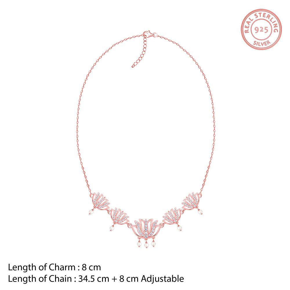 Giva 925 Silver Rose Gold Saumya Alli Necklace | Giva 925 Silver Rose ...