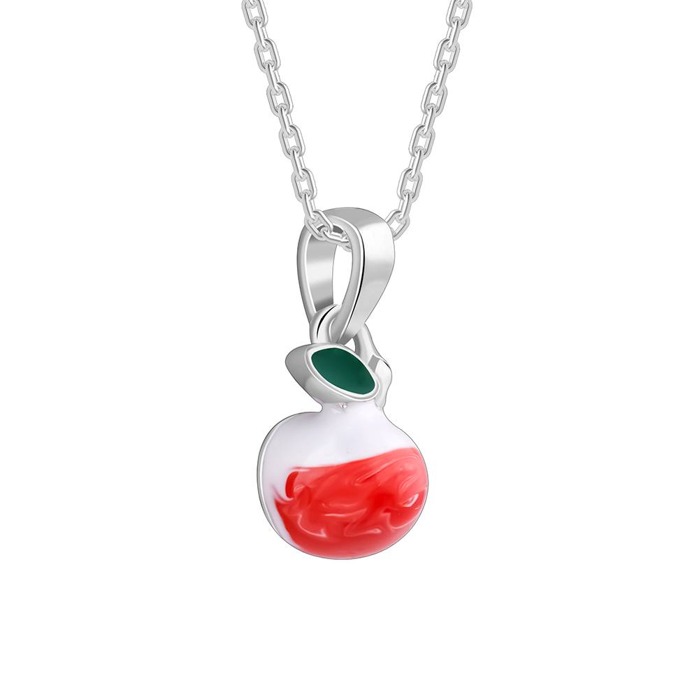 925 Silver Tri Colour Cherry Pendant With Link Chain | 925 Silver Tri ...