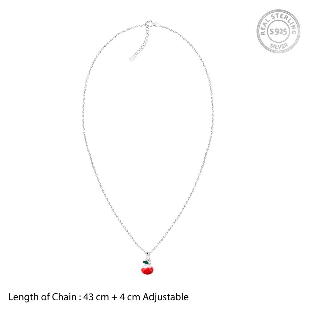 925 Silver Tri Colour Cherry Pendant With Link Chain | 925 Silver Tri ...