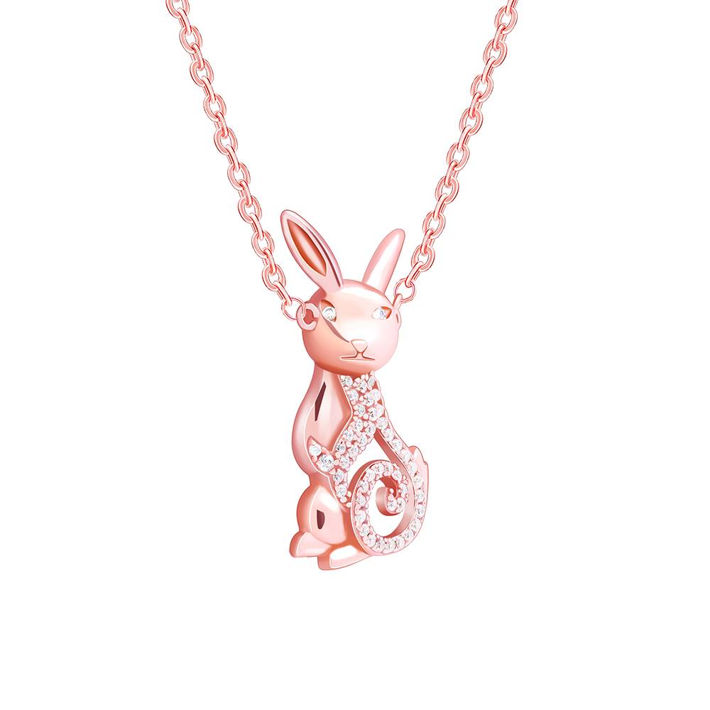 Giva 925 Silver Rose Gold Rabbit Pendant With Link Chain| Necklace To ...