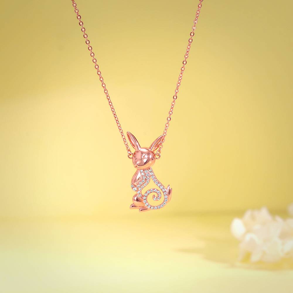 Giva 925 Silver Rose Gold Rabbit Pendant With Link Chain| Necklace To ...