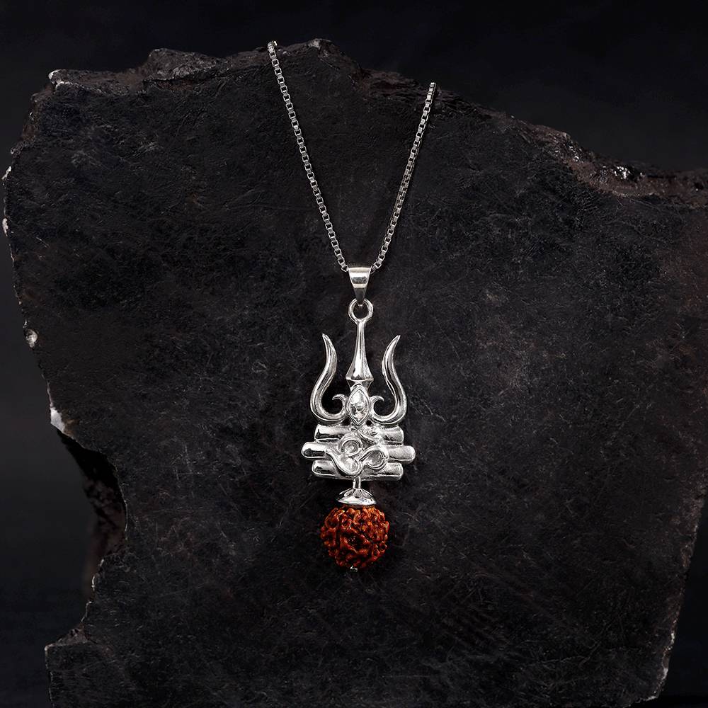 925 Silver Trishakti Pendant With Box Chain For Him | 925 Silver ...
