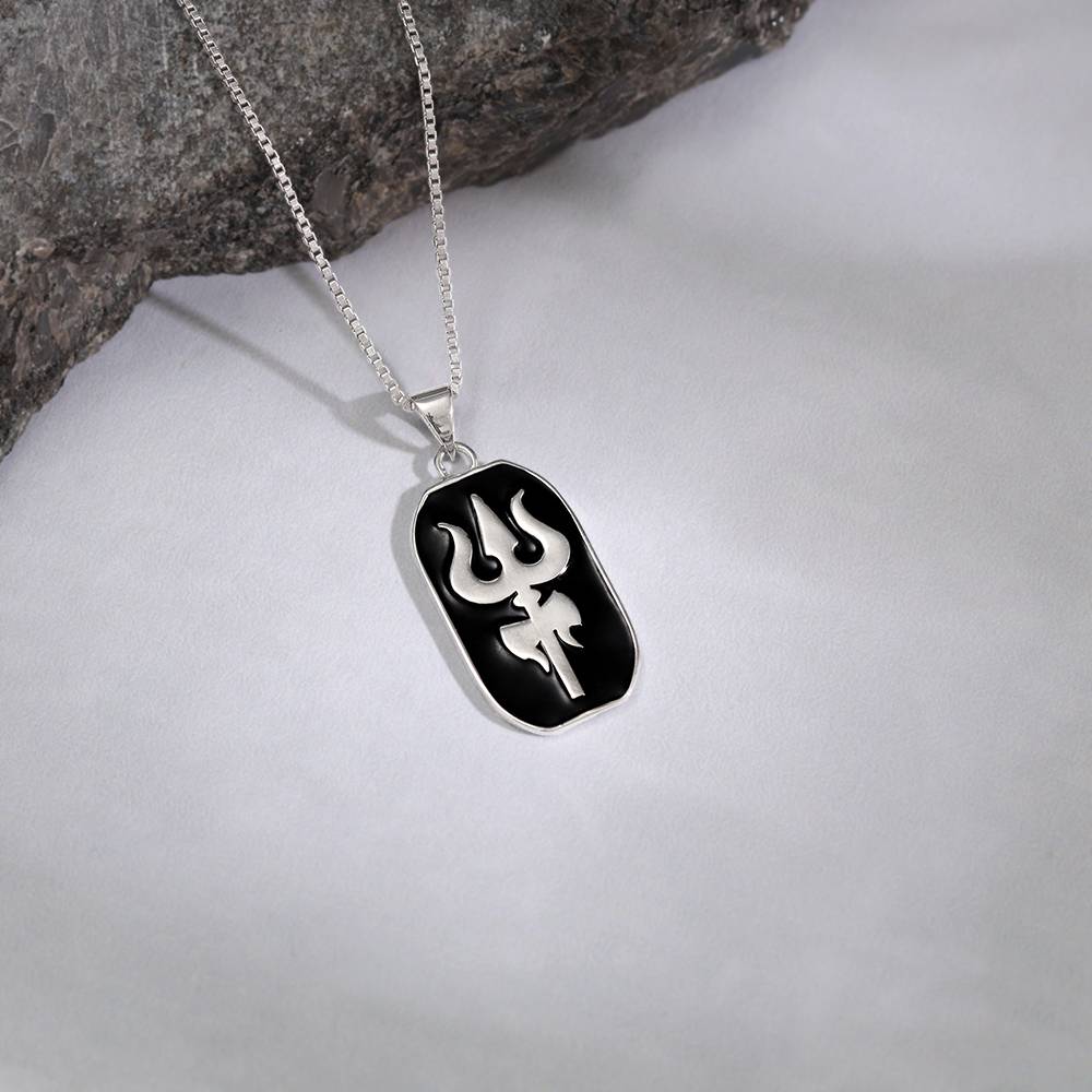 925 Silver Trishul Pendant With Box Chain For Him | 925 Silver Trishul ...