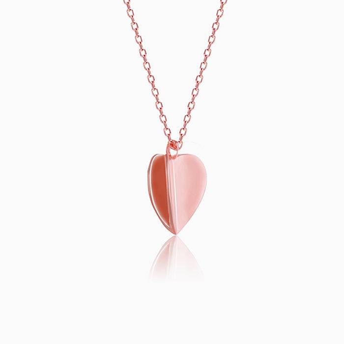 Rose Gold Heart-Chute Pendant With Link Chain | Rose Gold Heart-Chute ...