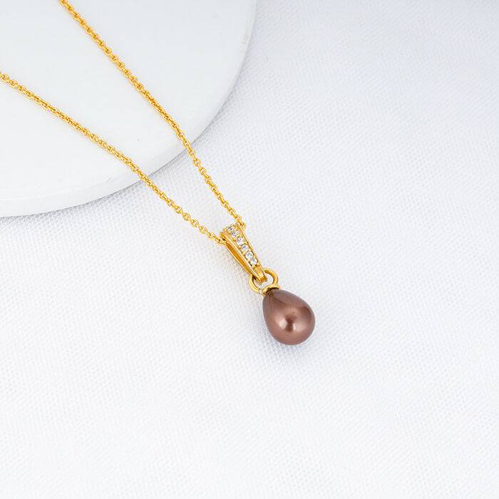 Golden Shining Drop Pendant With Link Chain | Golden Shining Drop ...