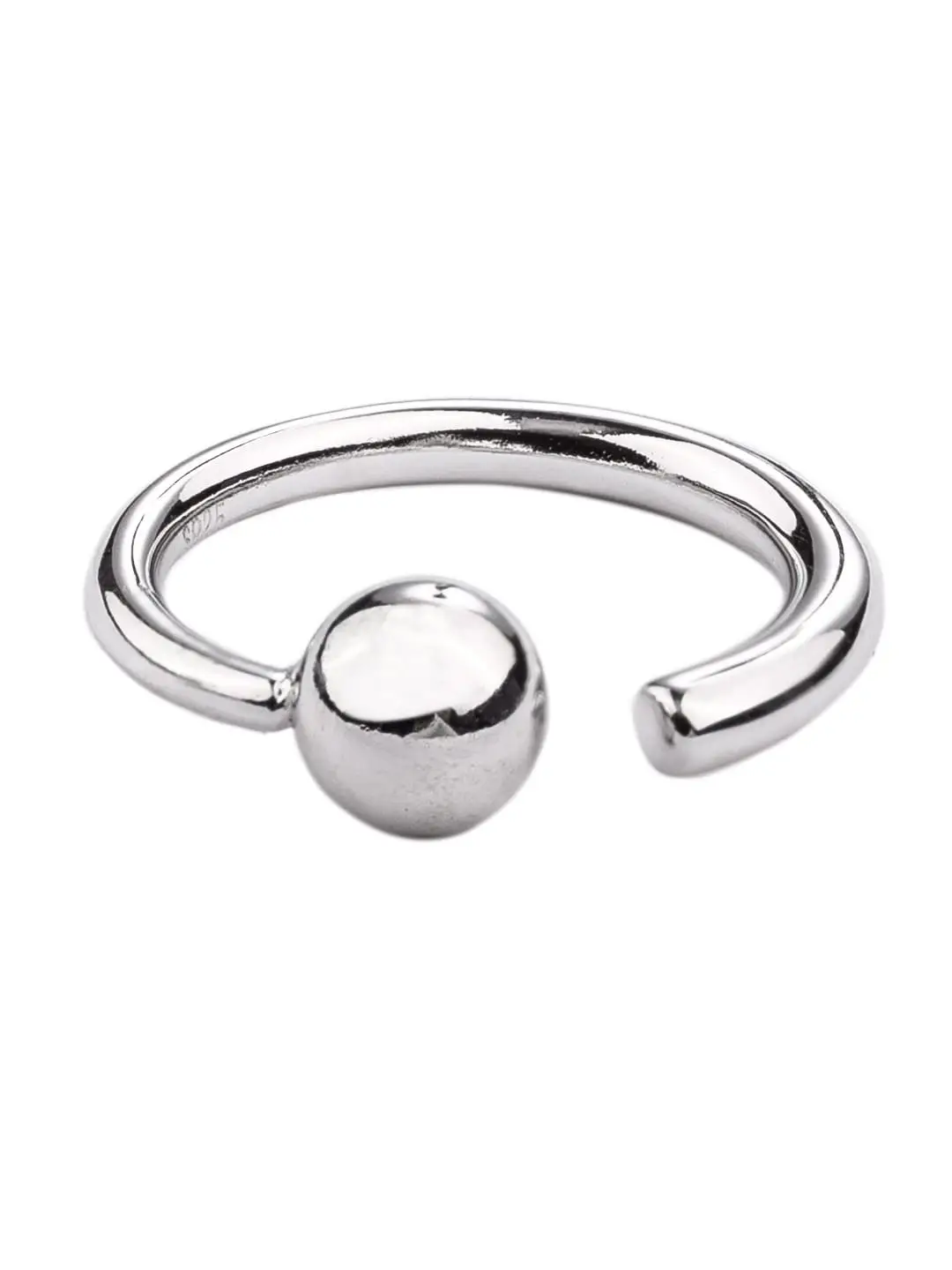 925 Sterling Silver 18K Gold-Plated Adjustable Finger Ring | 925 ...