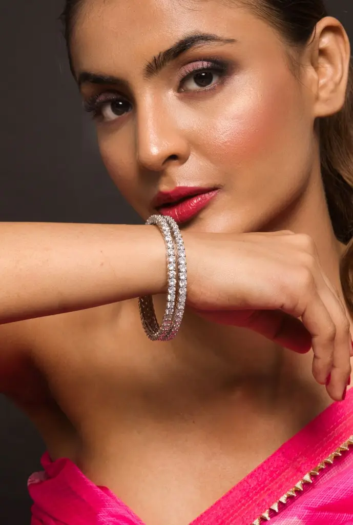 Dazzling American Diamond Bangle Pair | Dazzling American Diamond Bangle Pair · Eternz
