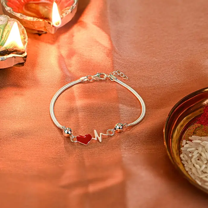 Silver Heart Beat Rakhi | Silver Heart Beat Rakhi · Eternz