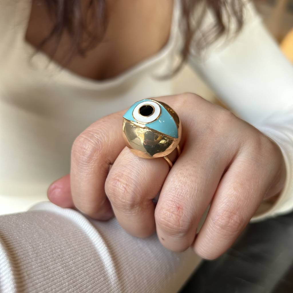 High-Dome Evil Eye Ring | High-Dome Evil Eye Ring · Eternz