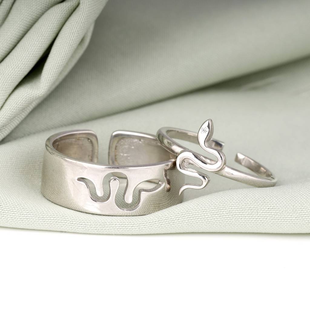 Silver Snake Charmer Couple Rings | Silver Snake Charmer Couple Rings ...