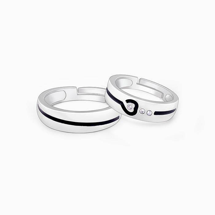 Silver Heart String Couple Rings | Silver Heart String Couple Rings ...