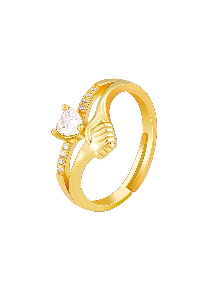 GIVA 925 Sterling Silver Golden Heart & Handshake Ring | GIVA 925 ...