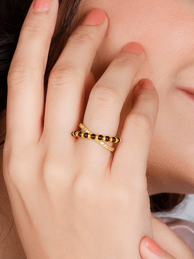 Giva 925 Sterling Silver Golden Astro Mangalsutra Ring | Giva 925 ...