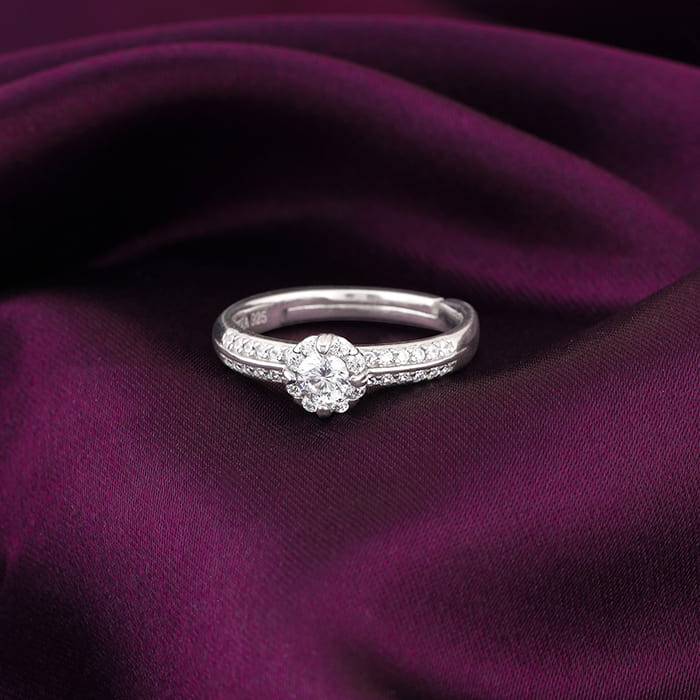 Silver Zircon Studded Grace Ring | Silver Zircon Studded Grace Ring · Eternz