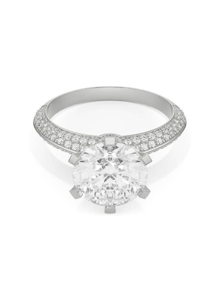 Whimsical Round Pave Engagement Ring | Whimsical Round Pave Engagement ...