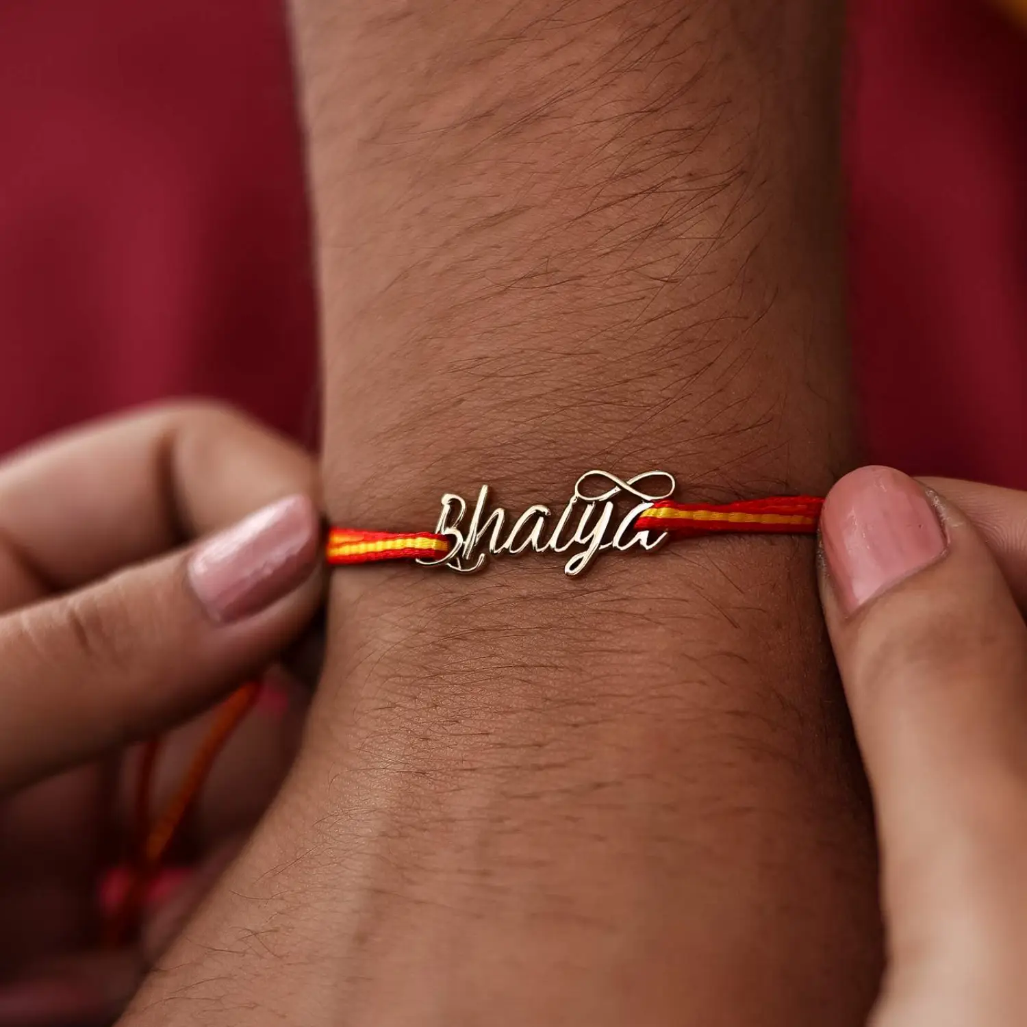 Kuberbox Yellow Gold Bhaiya Infinity Gold Rakhi | Kuberbox Yellow Gold ...