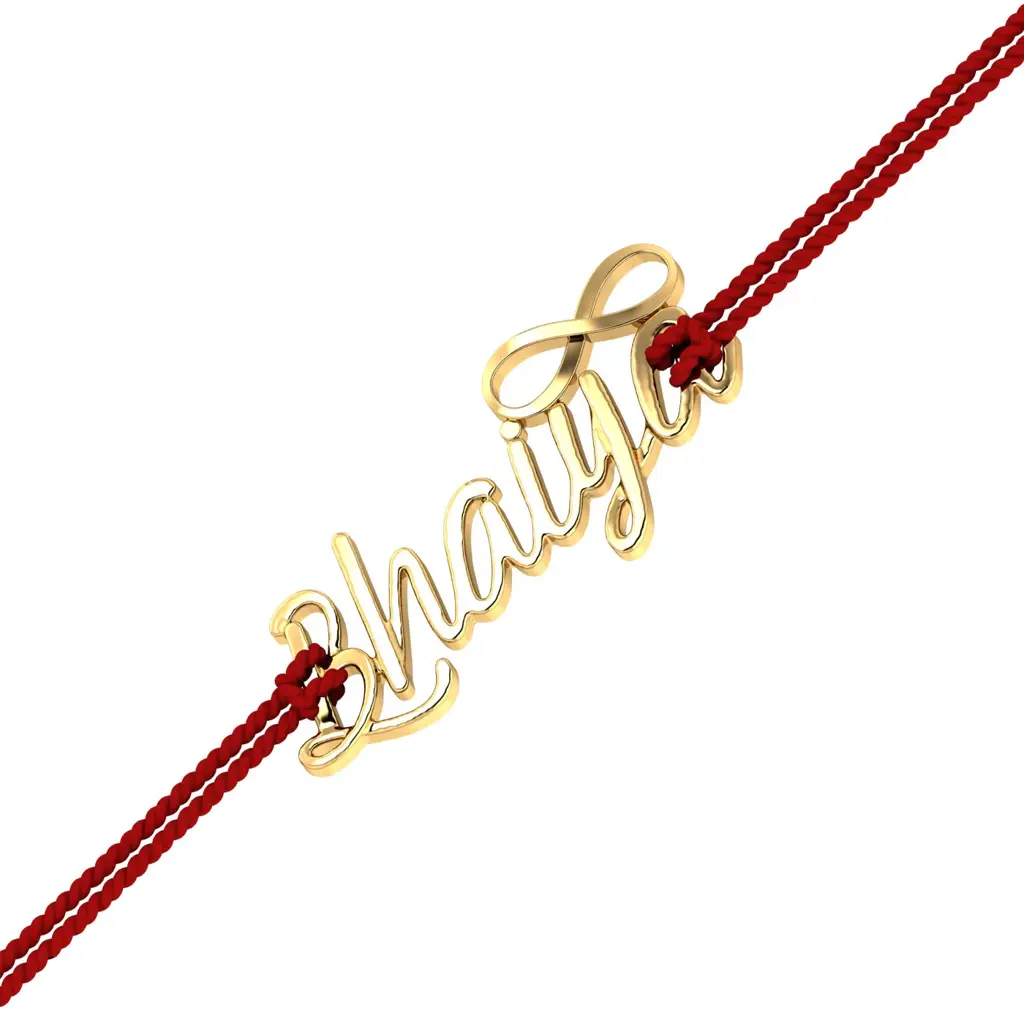 Kuberbox Yellow Gold Bhaiya Infinity Gold Rakhi | Kuberbox Yellow Gold ...
