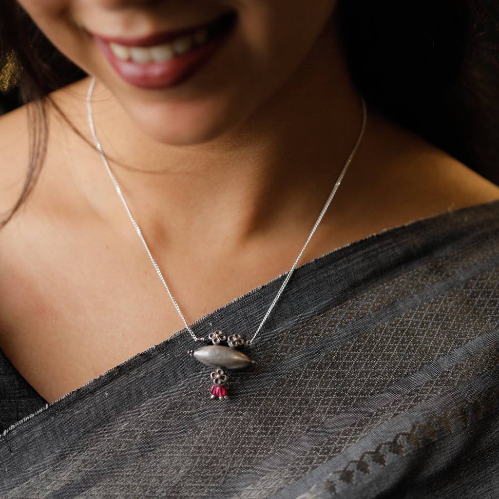 Silver Chain Tribal Motif Mangalsutra | 92.5 Silver Mangalsutra · Eternz