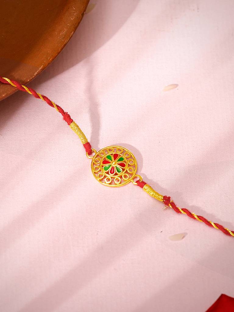 Giva Golden Floral Circle Rakhi | Giva Golden Floral Circle Rakhi · Eternz