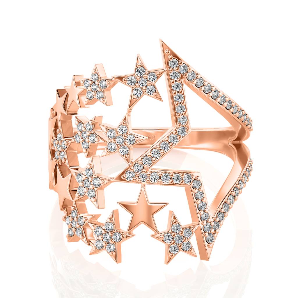 Solid Gold Diamond Stars Ring | Solid Gold Diamond Stars Ring · Eternz
