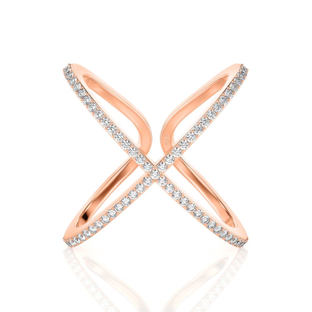 Solid Gold Criss Cross Diamond Ring | Solid Gold Criss Cross Diamond ...