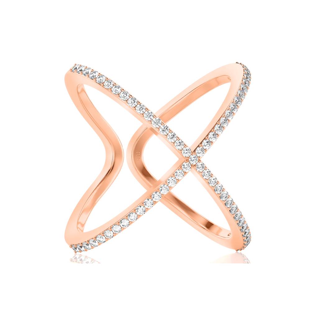 Solid Gold Criss Cross Diamond Ring | Solid Gold Criss Cross Diamond ...