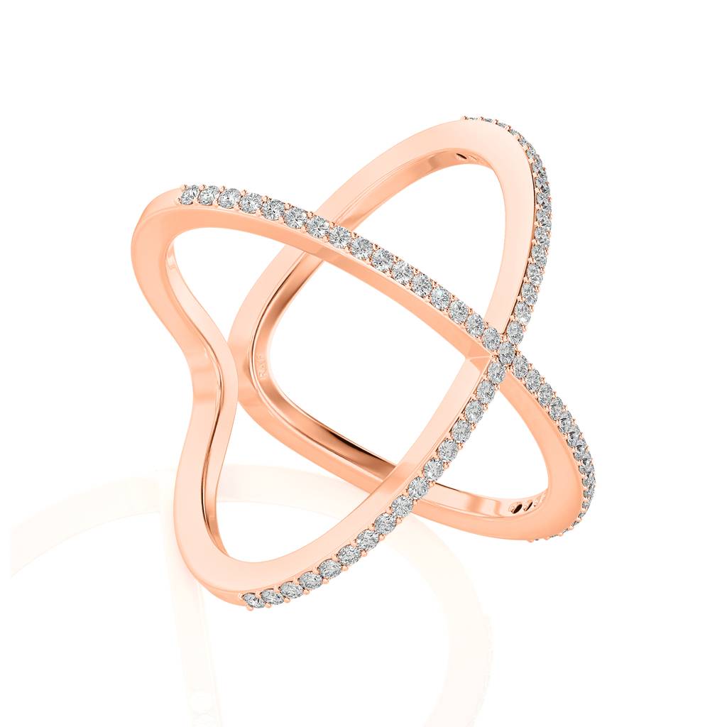Solid Gold Criss Cross Diamond Ring | Solid Gold Criss Cross Diamond ...