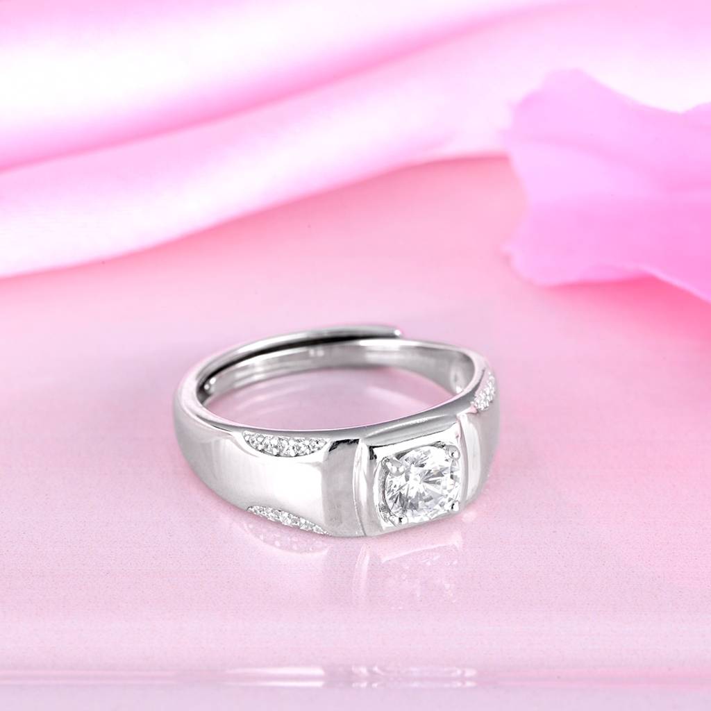 Minimal Cz Rhodium Plated 925 Sterling Silver Ring | Minimal Cz Rhodium ...