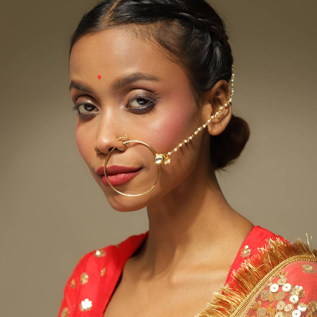 Kundan Oval Screw Nose Ring | Kundan Oval Screw Nose Ring · Eternz