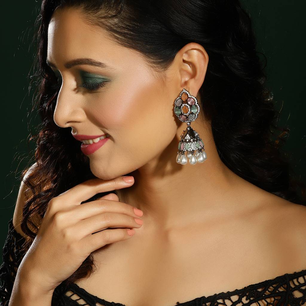 Diamond Multi Jhumki Earrings | Diamond Multi Jhumki Earrings · Eternz
