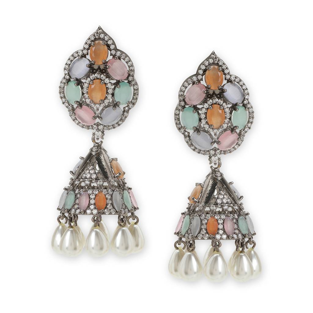 Diamond Multi Jhumki Earrings | Diamond Multi Jhumki Earrings · Eternz