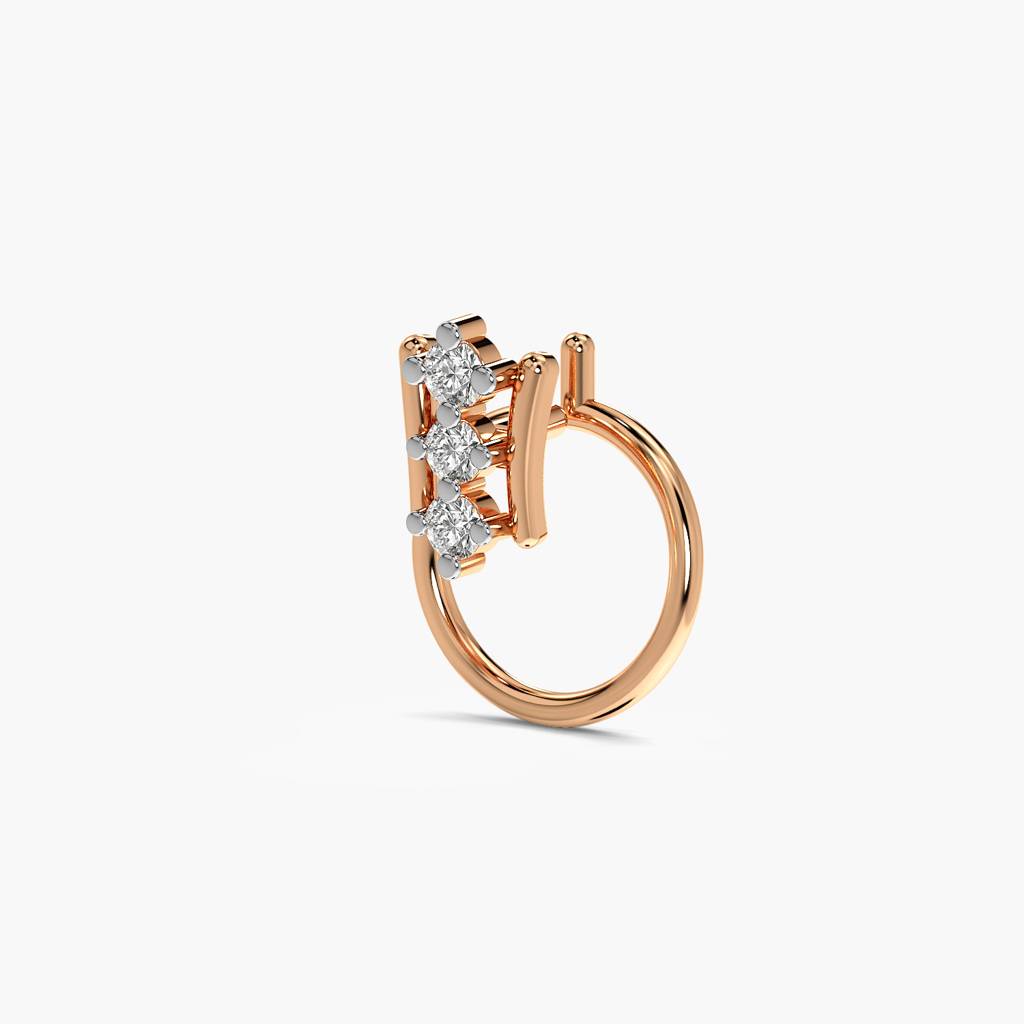 Halo Bar Lab-Grown Diamond Nose Ring | Halo Bar Lab-Grown Diamond Nose ...